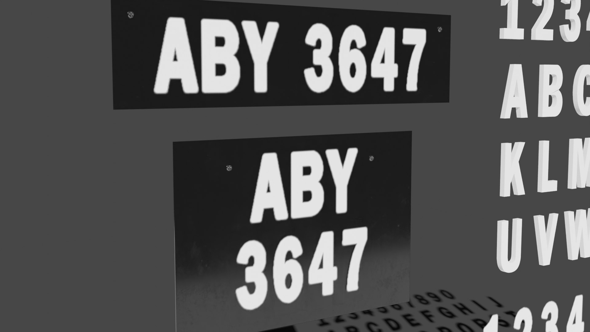 Free 3D Alphabet And Number With Car Plate Free Model - TurboSquid 2089667