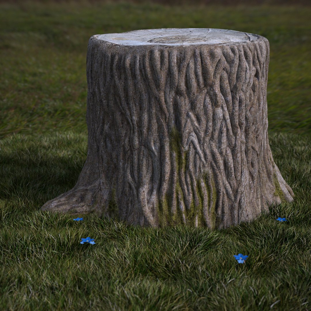 3d Model Realistic Stump