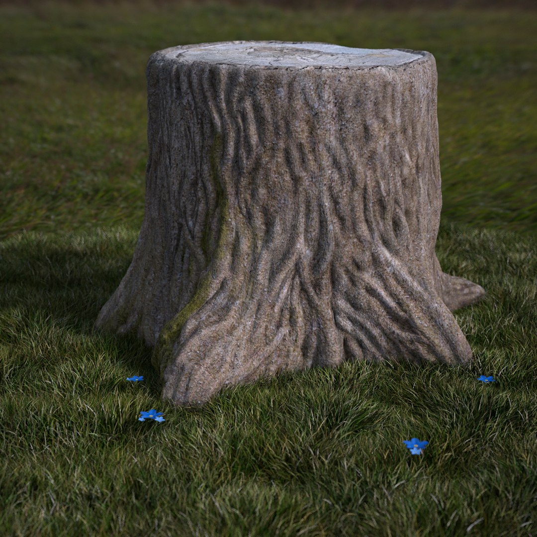 3d Model Realistic Stump
