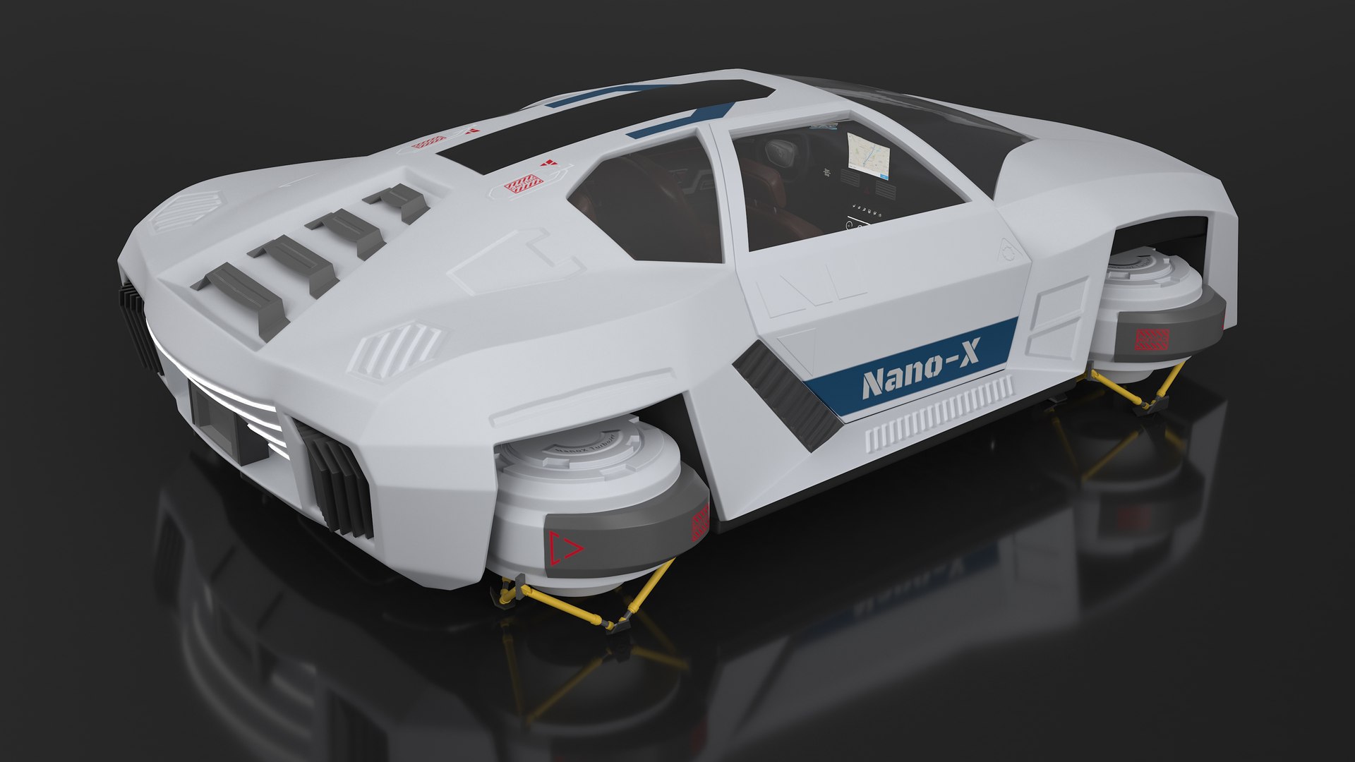 3D Futuristic Hover Car White - TurboSquid 2119150