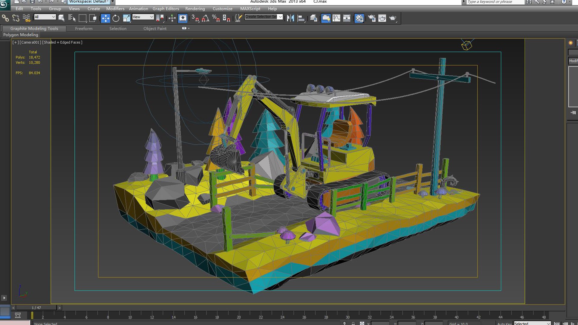 3D Cartoon Diggers Low Poly Excavator Model - TurboSquid 1863515