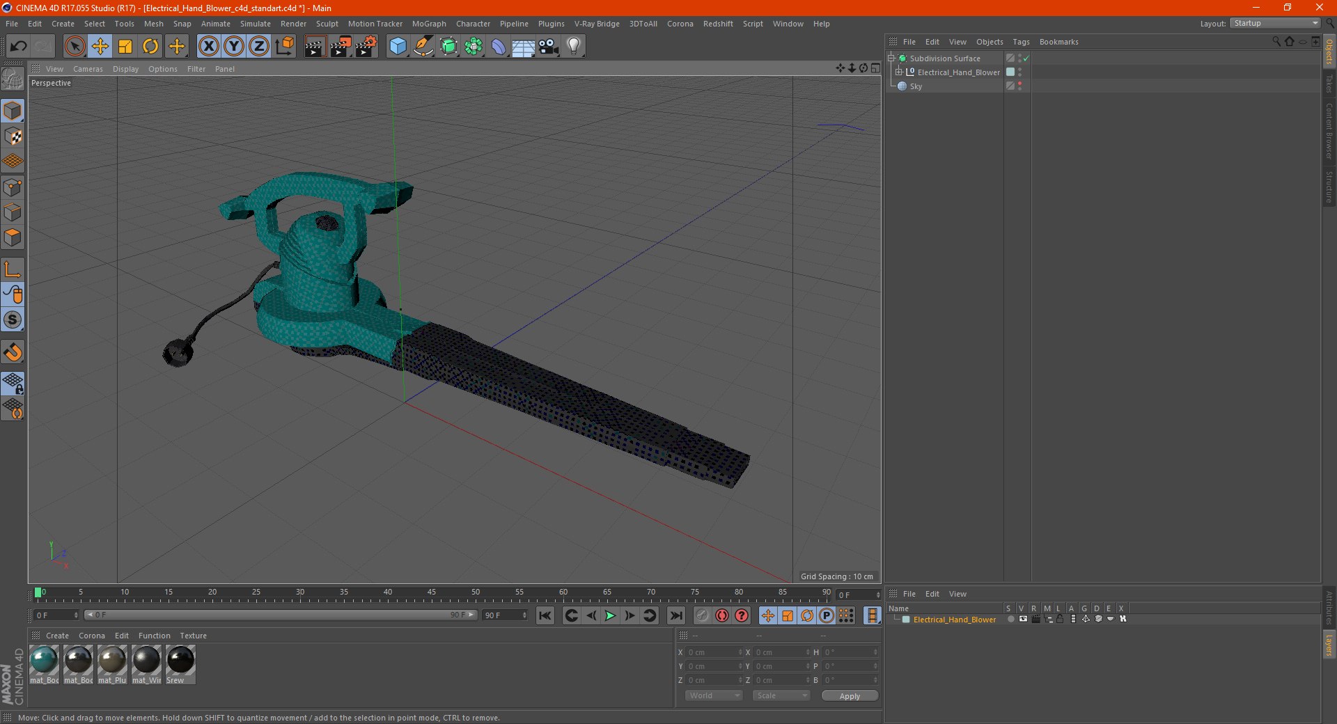 3D Electrical Hand Blower model - TurboSquid 1792852