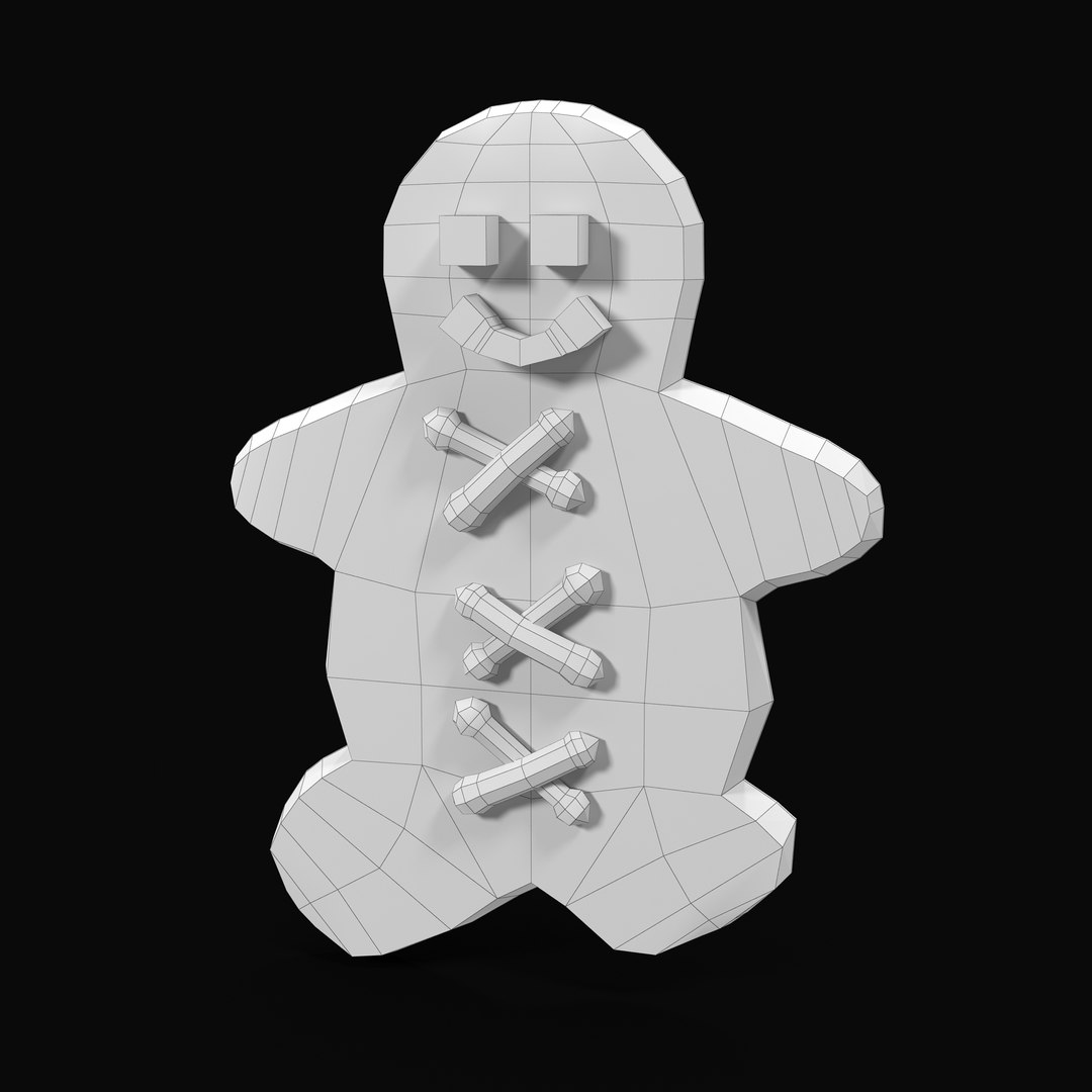 3d gingerbread cookie 08 model
