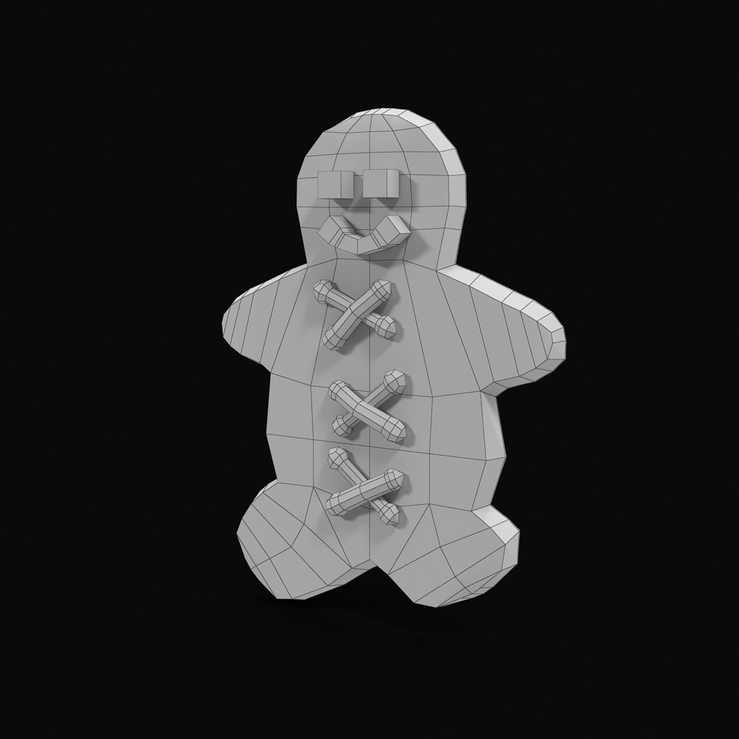 3d gingerbread cookie 08 model