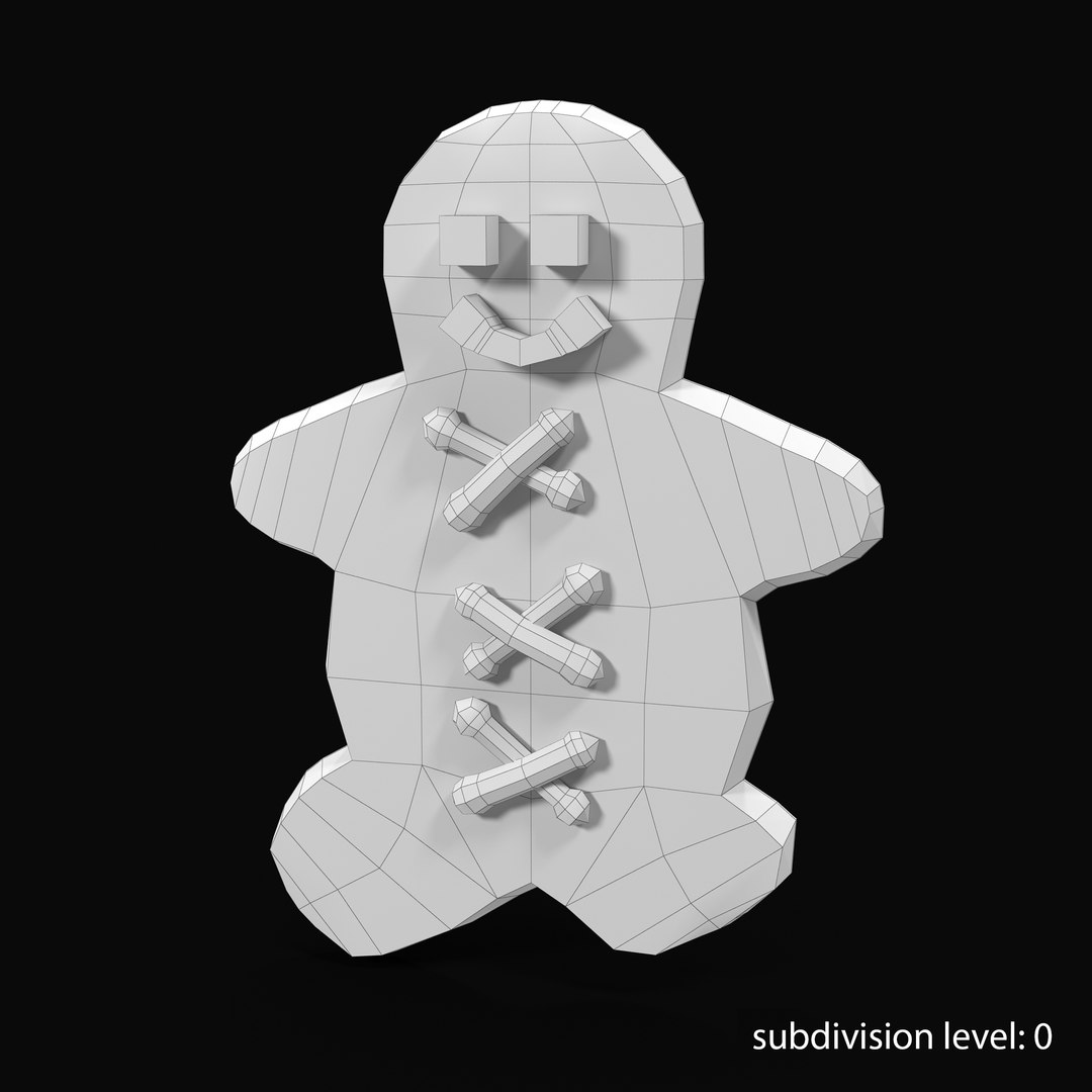 3d gingerbread cookie 08 model