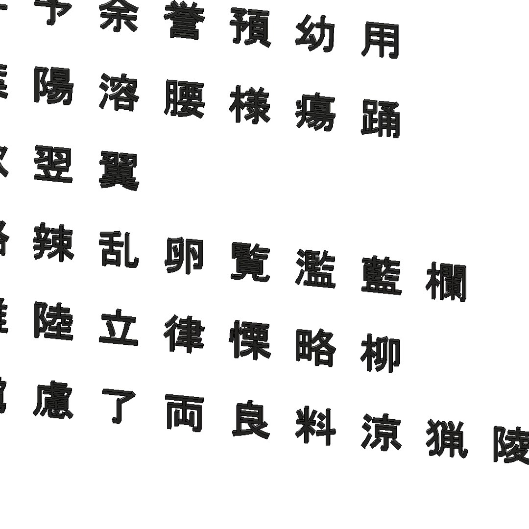 3D Chinese Ms Gothic Font Model - TurboSquid 1207635