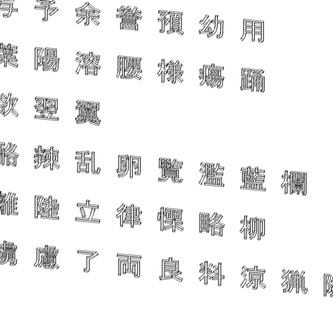 3D Chinese Ms Gothic Font Model - TurboSquid 1207635