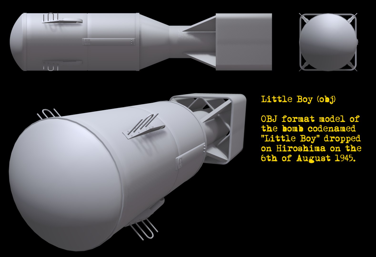 Free Obj Model Bomb Little Boy