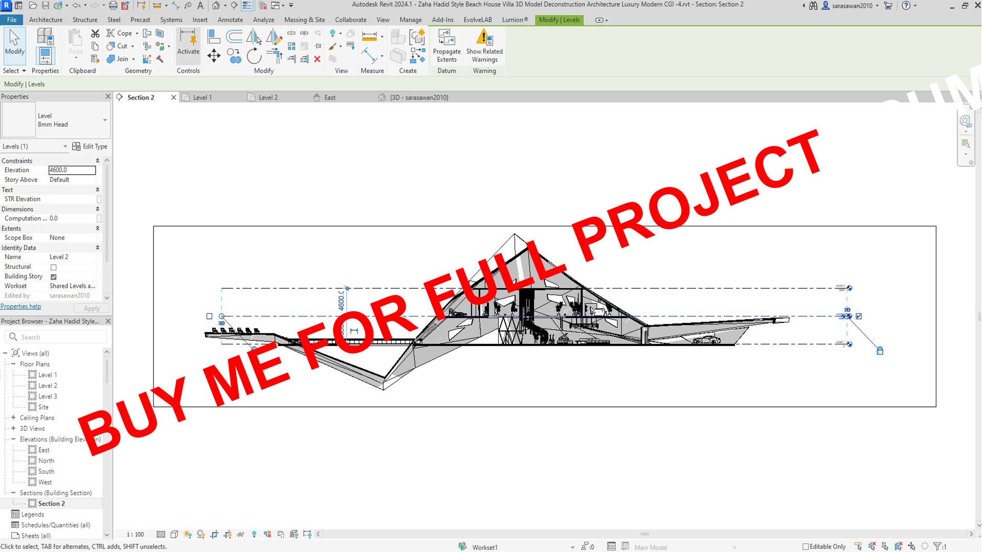 3D Deconstruction Architecture Futuristic Modern Beach House Luxury ...