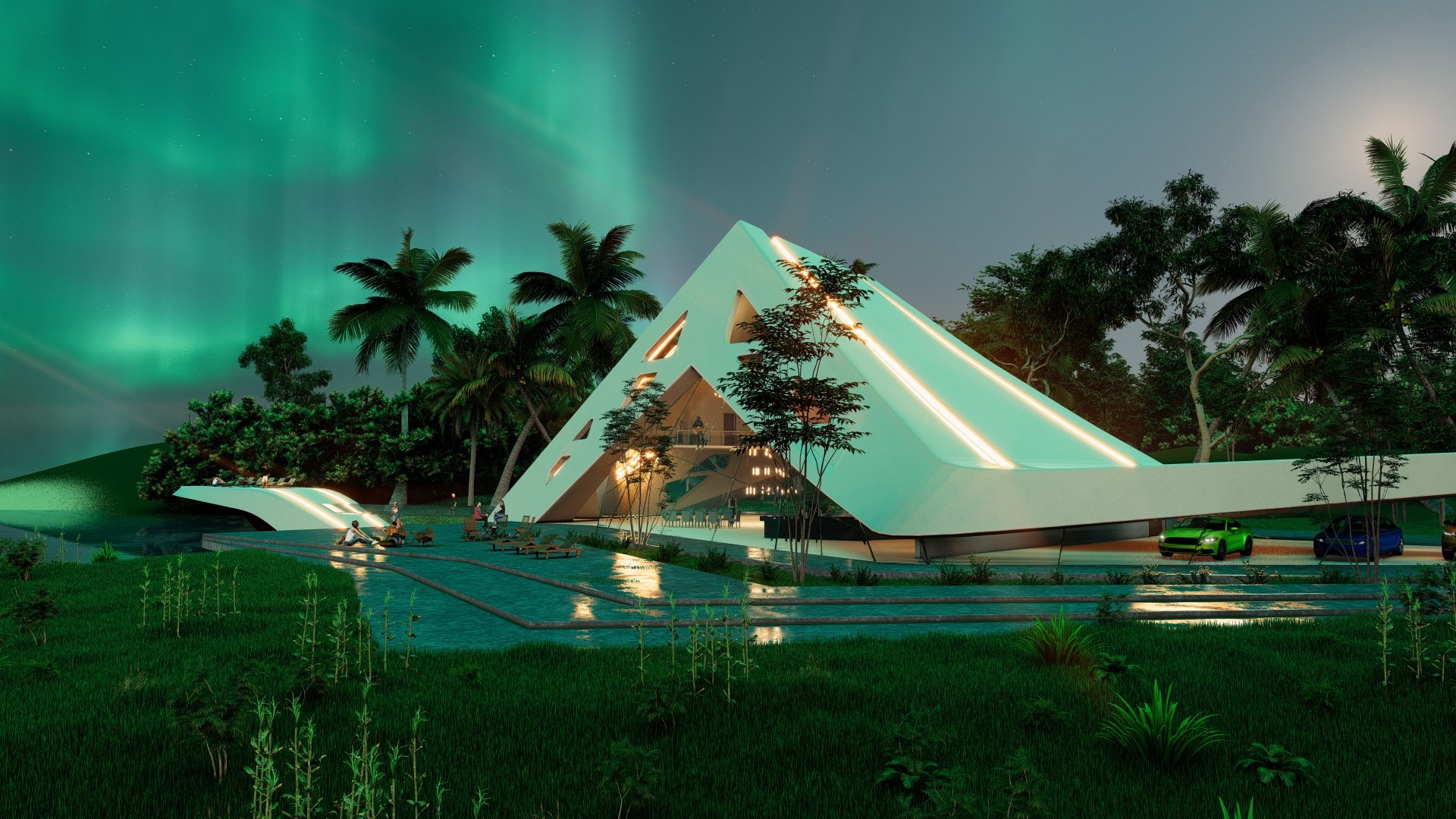 3D Deconstruction Architecture Futuristic Modern Beach House Luxury ...