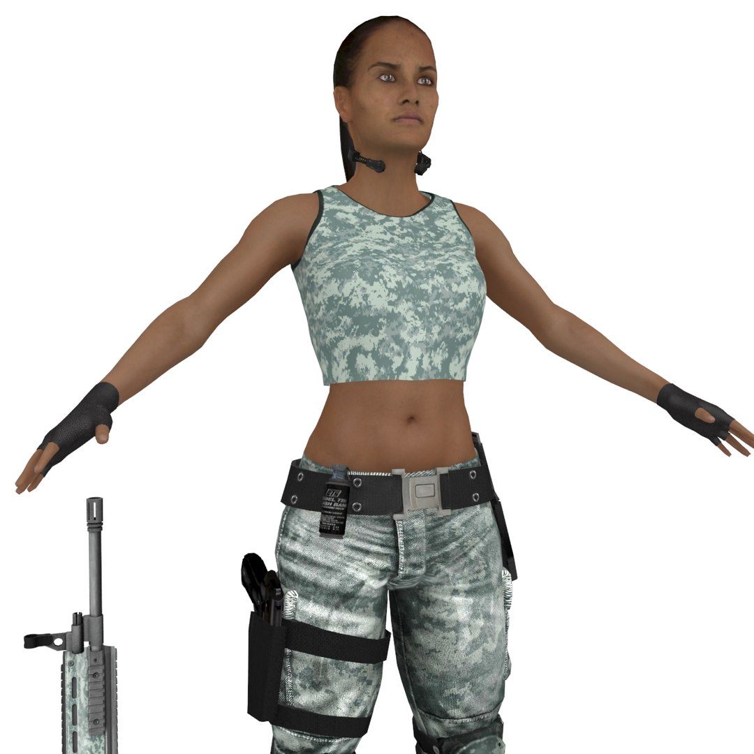 Female Mercenary 3D Model - TurboSquid 1322807