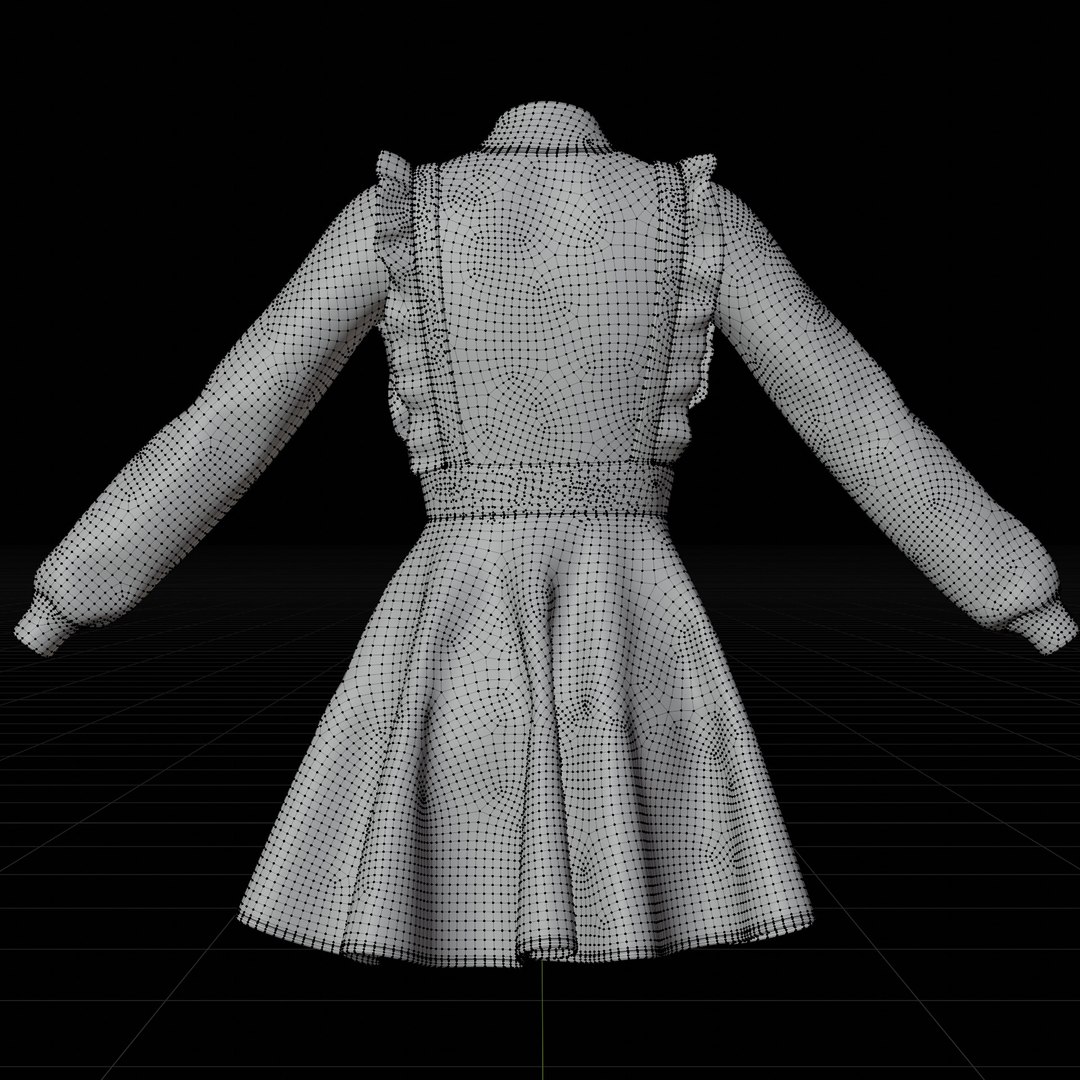 3D Model Check Pinafore Dress And Sweater - Jumper Cloth 3D Model ...