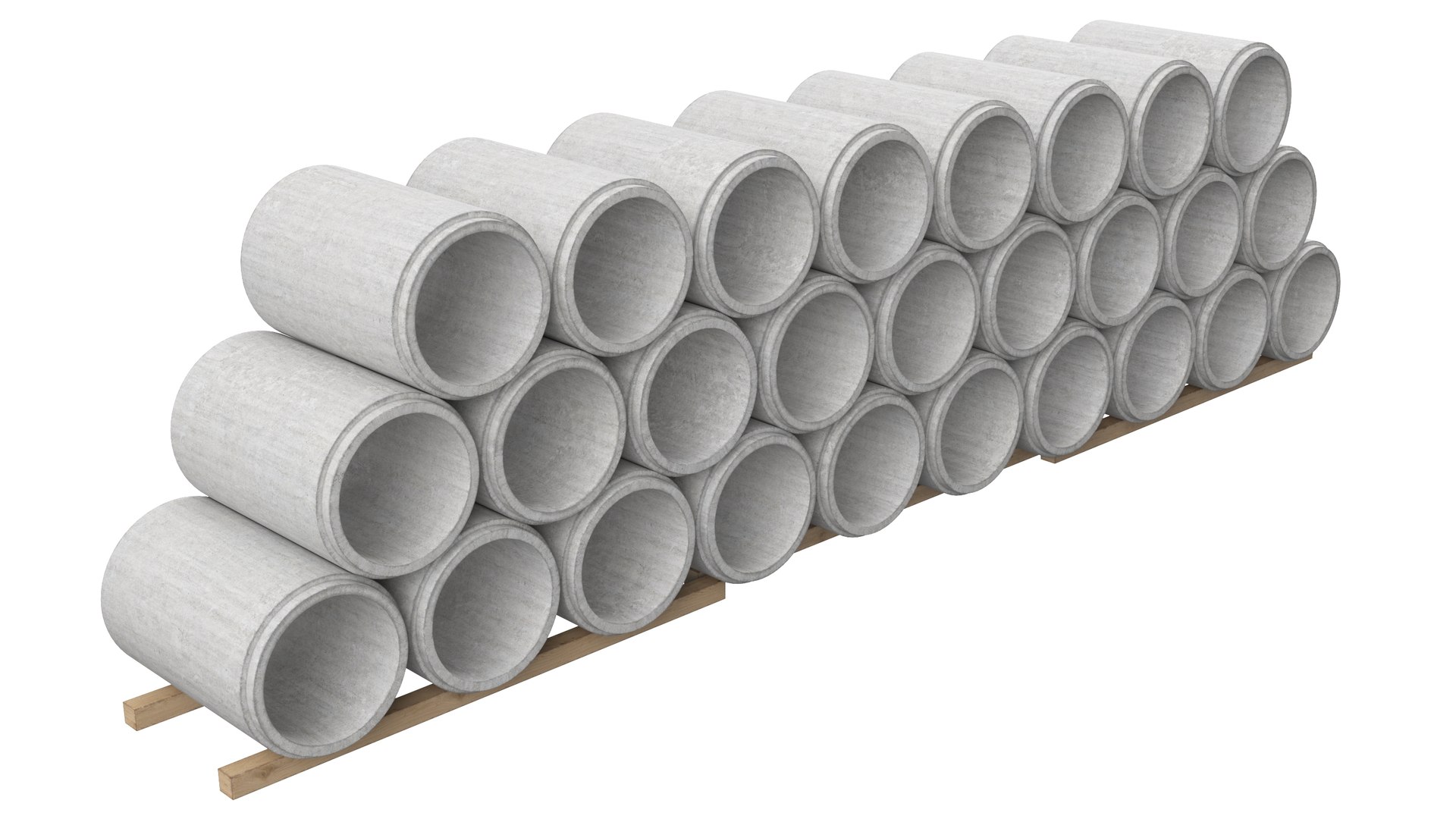 Concrete Pipe Stack 3D Model - TurboSquid 2012961
