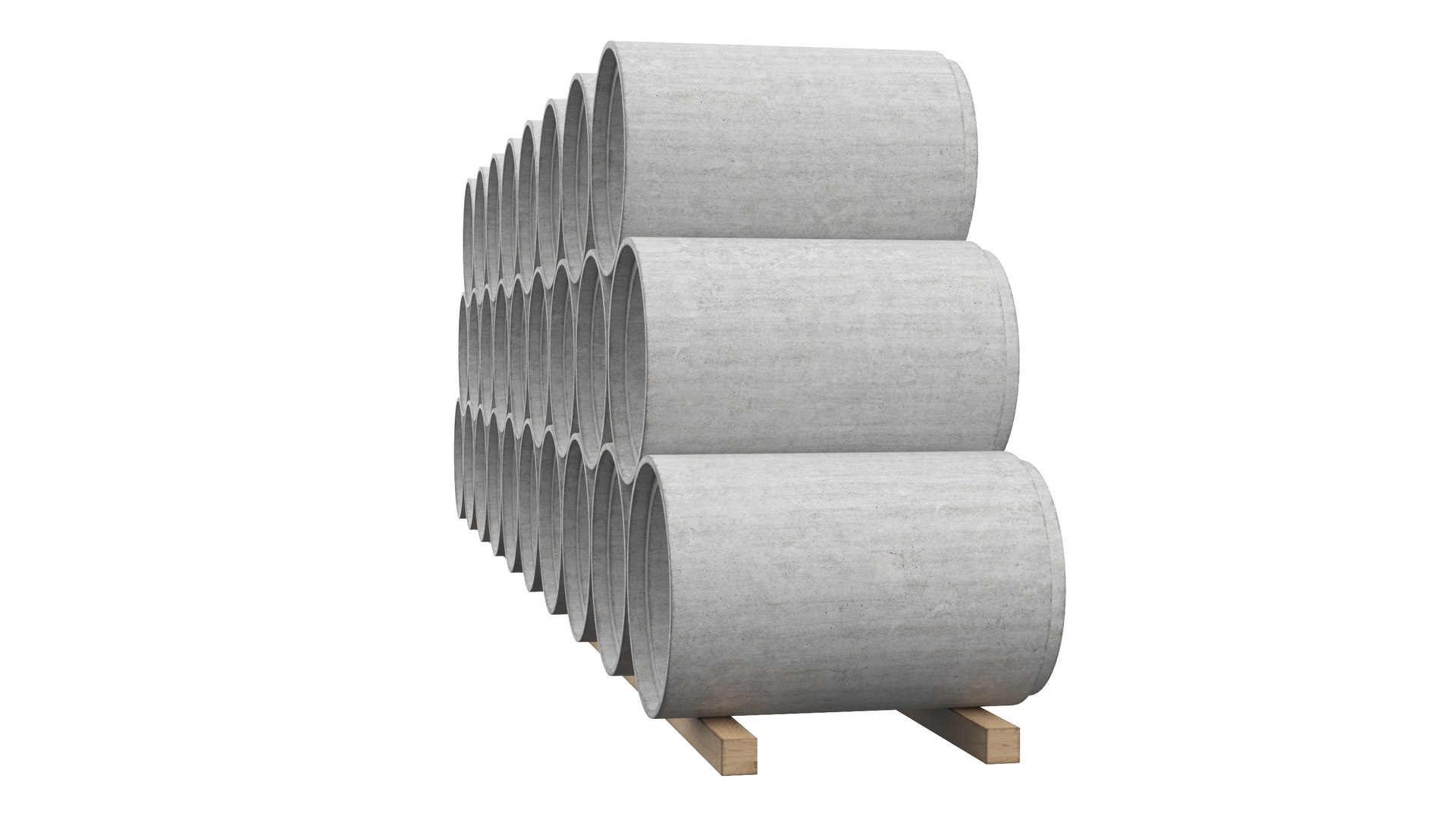 Concrete Pipe Stack 3D Model - TurboSquid 2012961