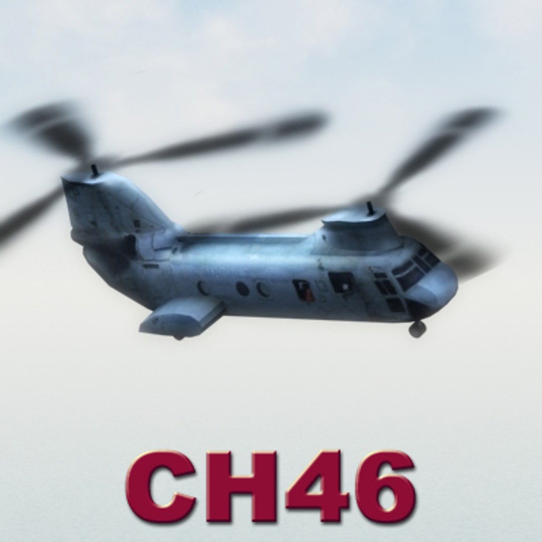 3d model of ch46 seaknight helicopter