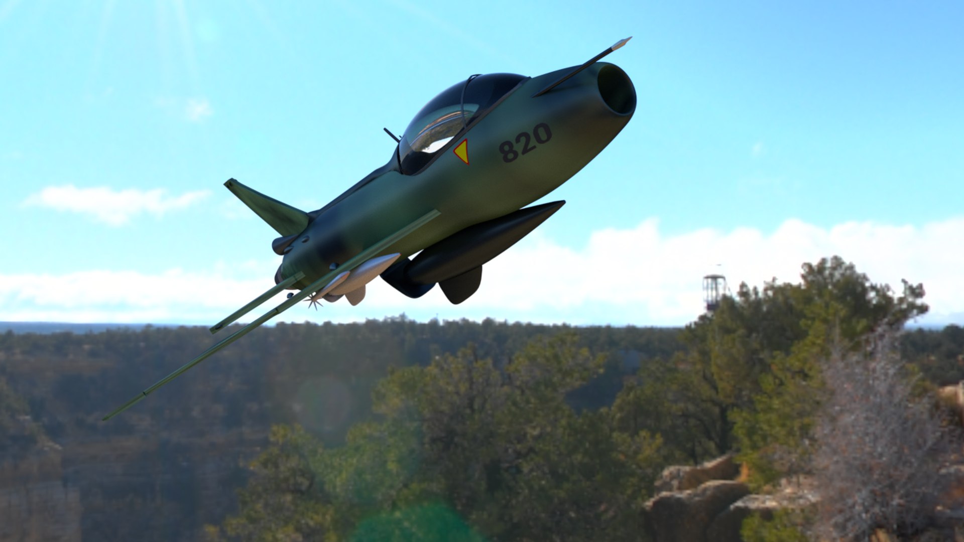 3d Chengdu J7 Fighter Jet Model