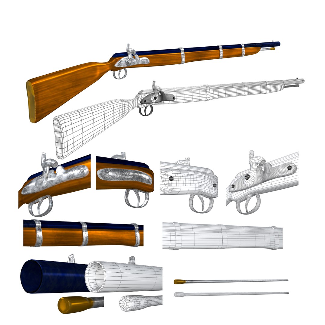 3d Cap Ball Rifle Model