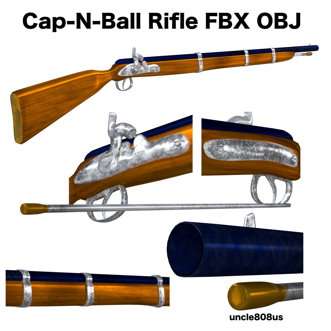3d Cap Ball Rifle Model