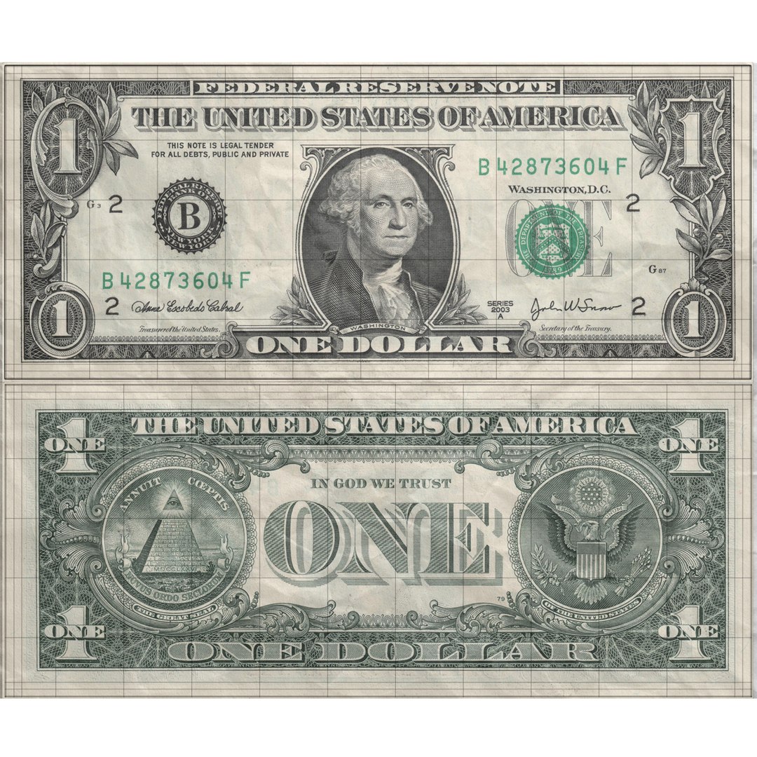 3d Dollar Bill Model