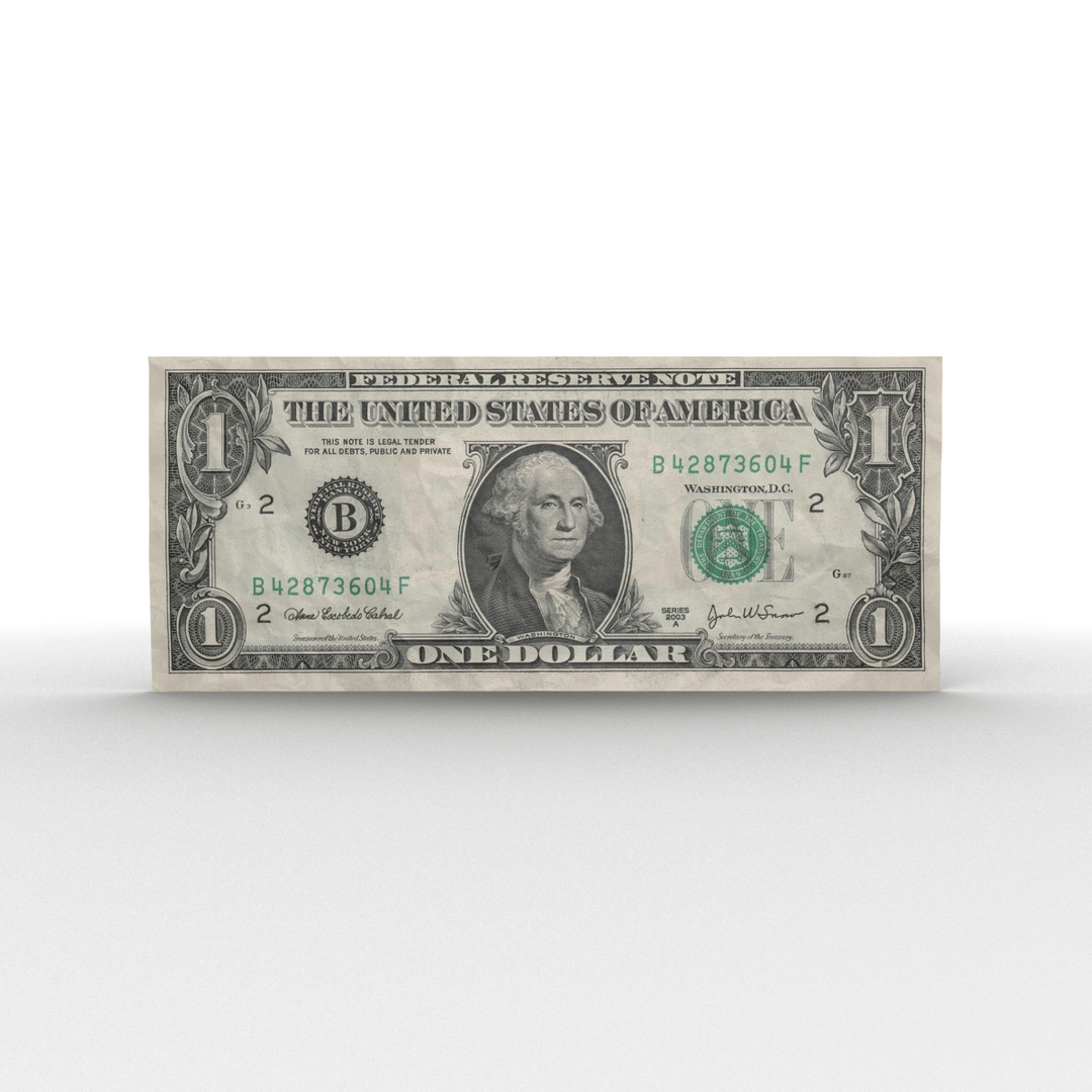 3d dollar bill model