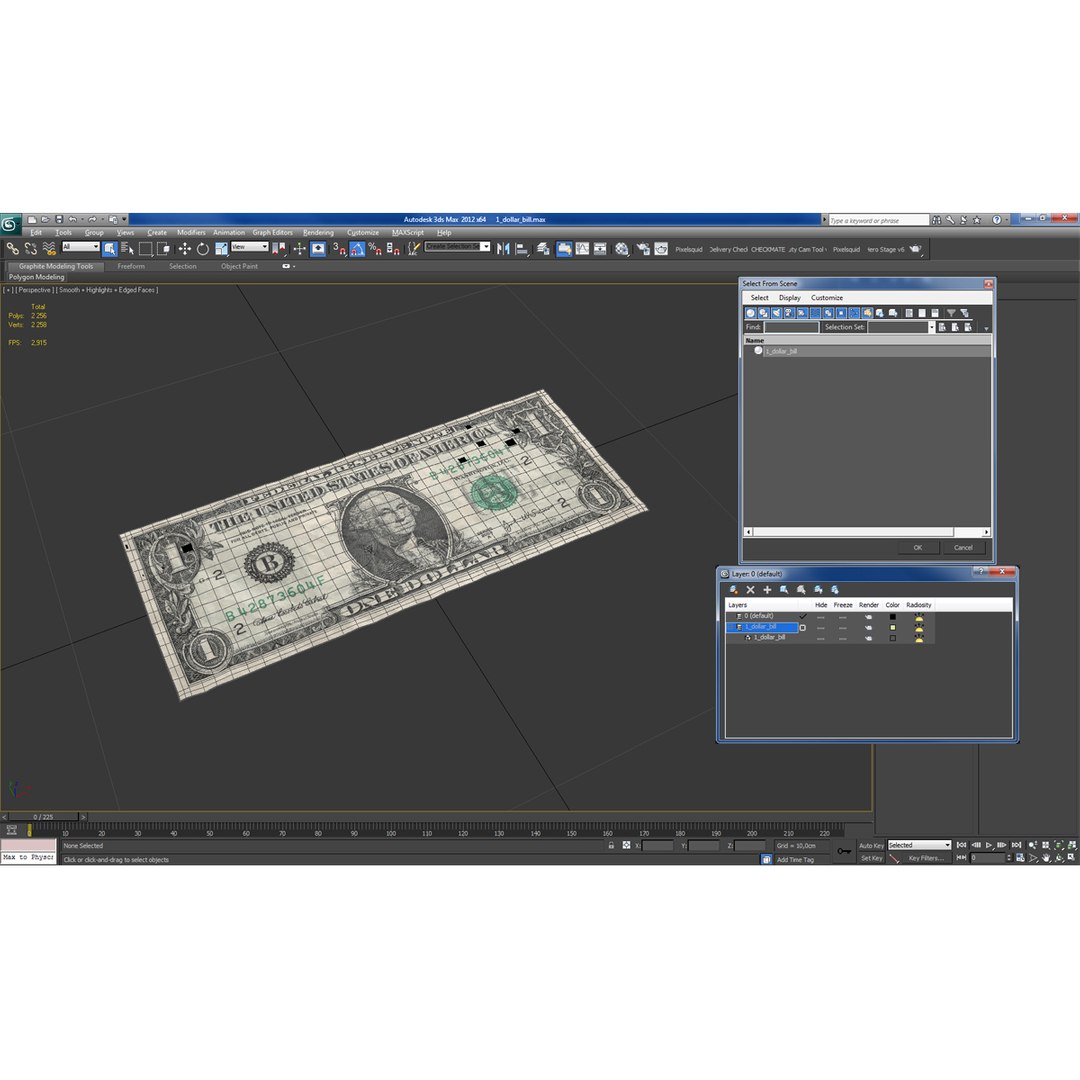 3d Dollar Bill Model