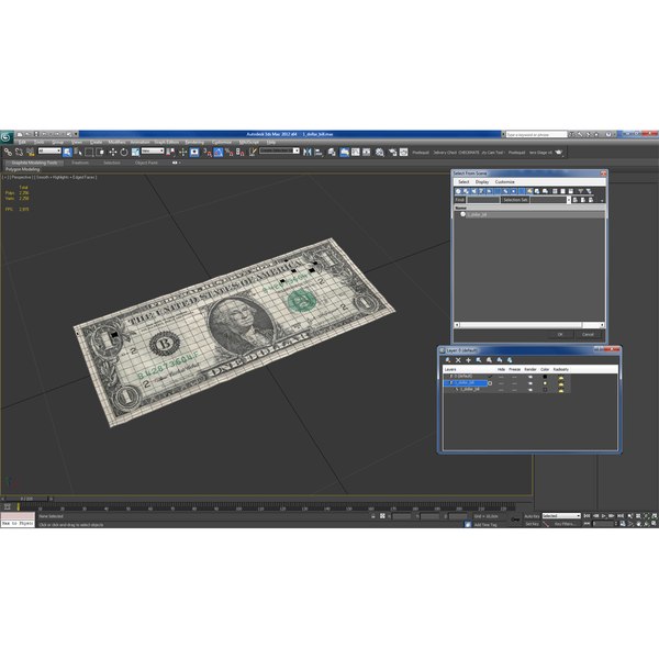 3d dollar bill model