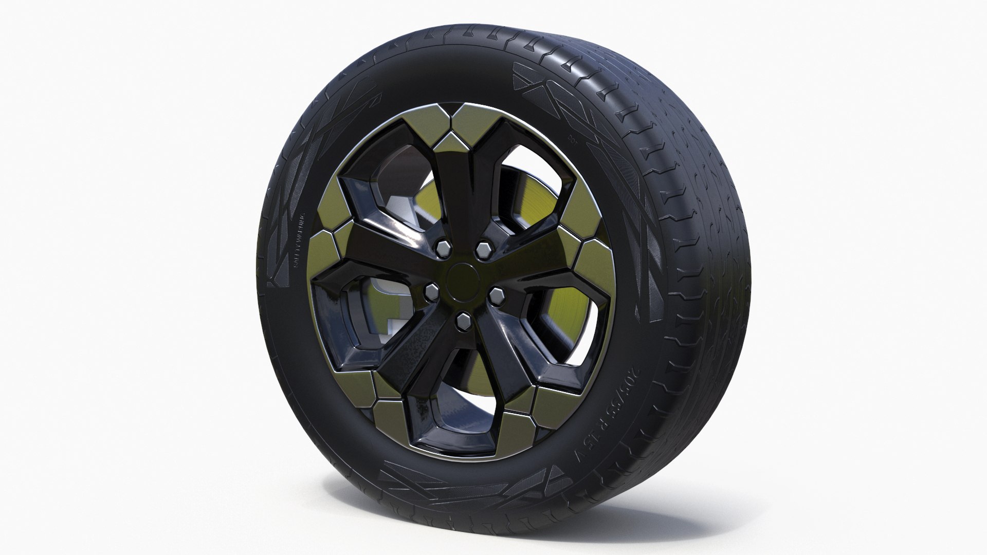 3D Model Car Alloy Wheel With Tire - TurboSquid 2296455