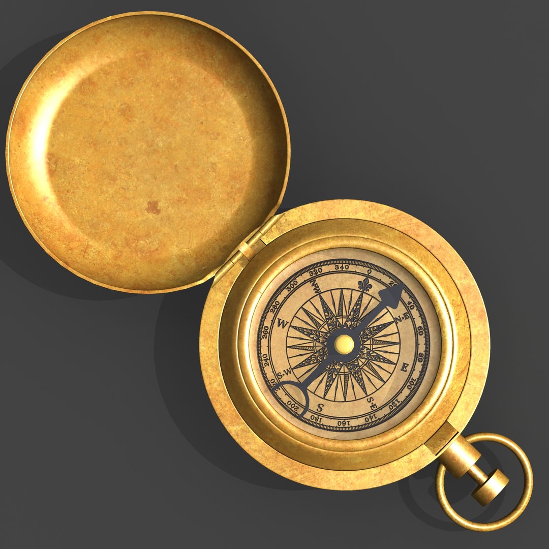 3d Solid Brass Compass