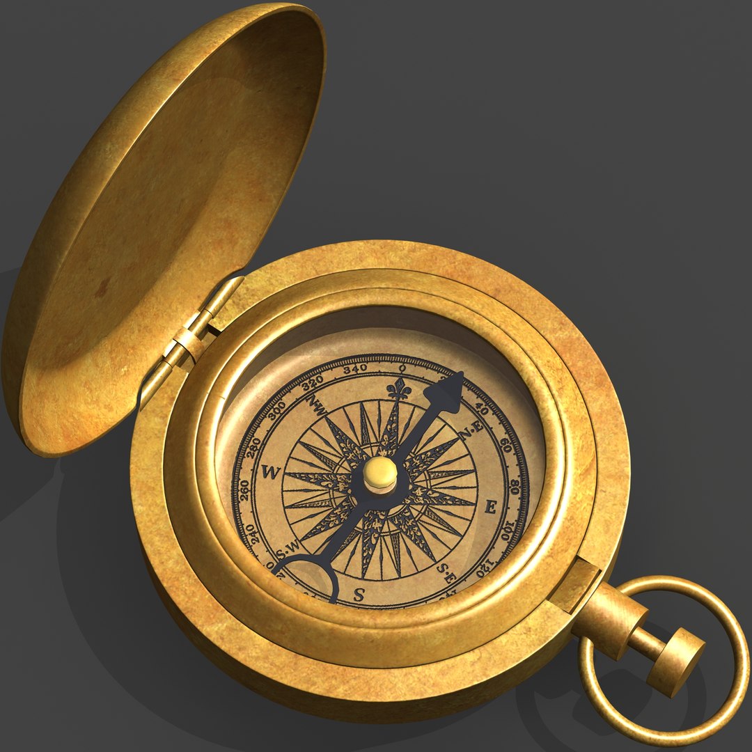 3d Solid Brass Compass