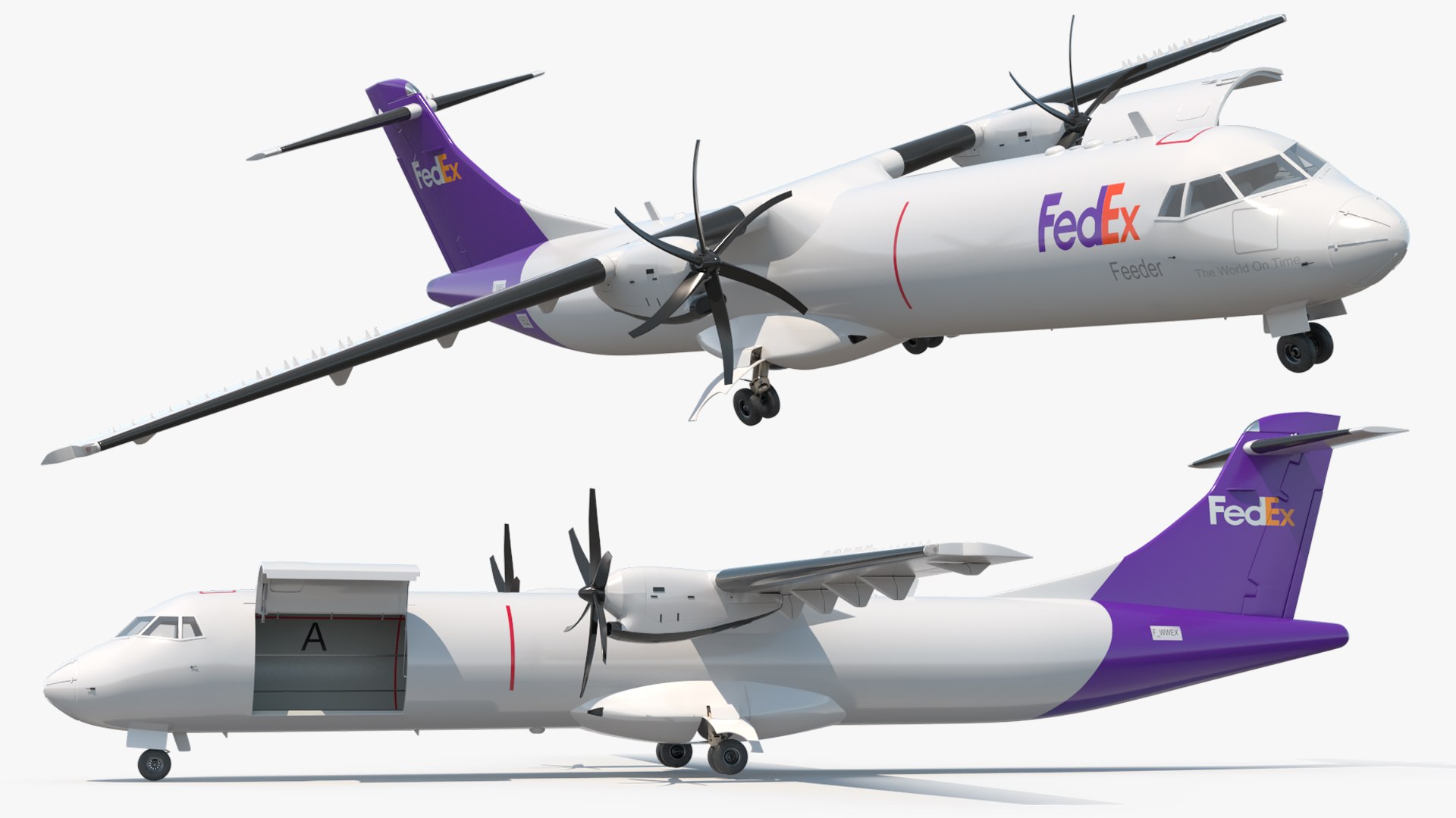 FedEx ATR 72-600 Cargo Aircraft Open 3D Model - TurboSquid 2430769