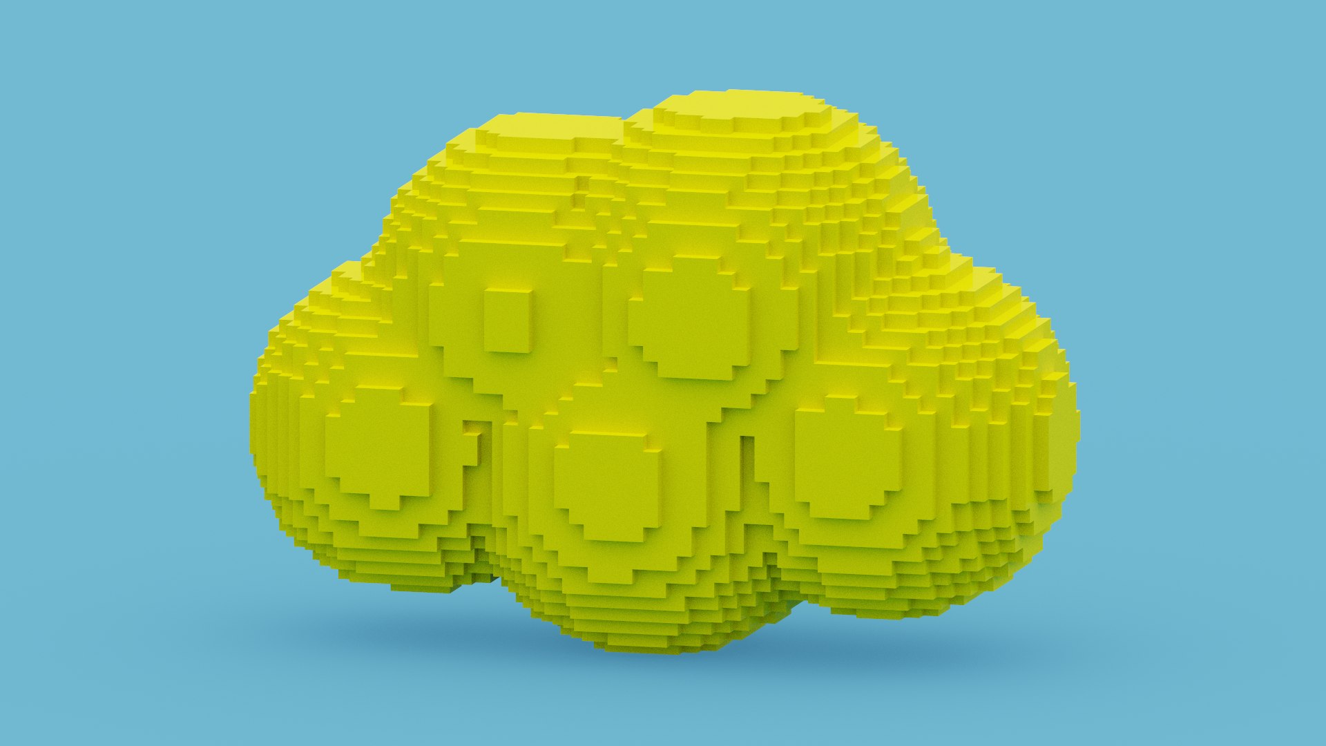 3D Model Yellow Voxel Cloud - TurboSquid 2120109