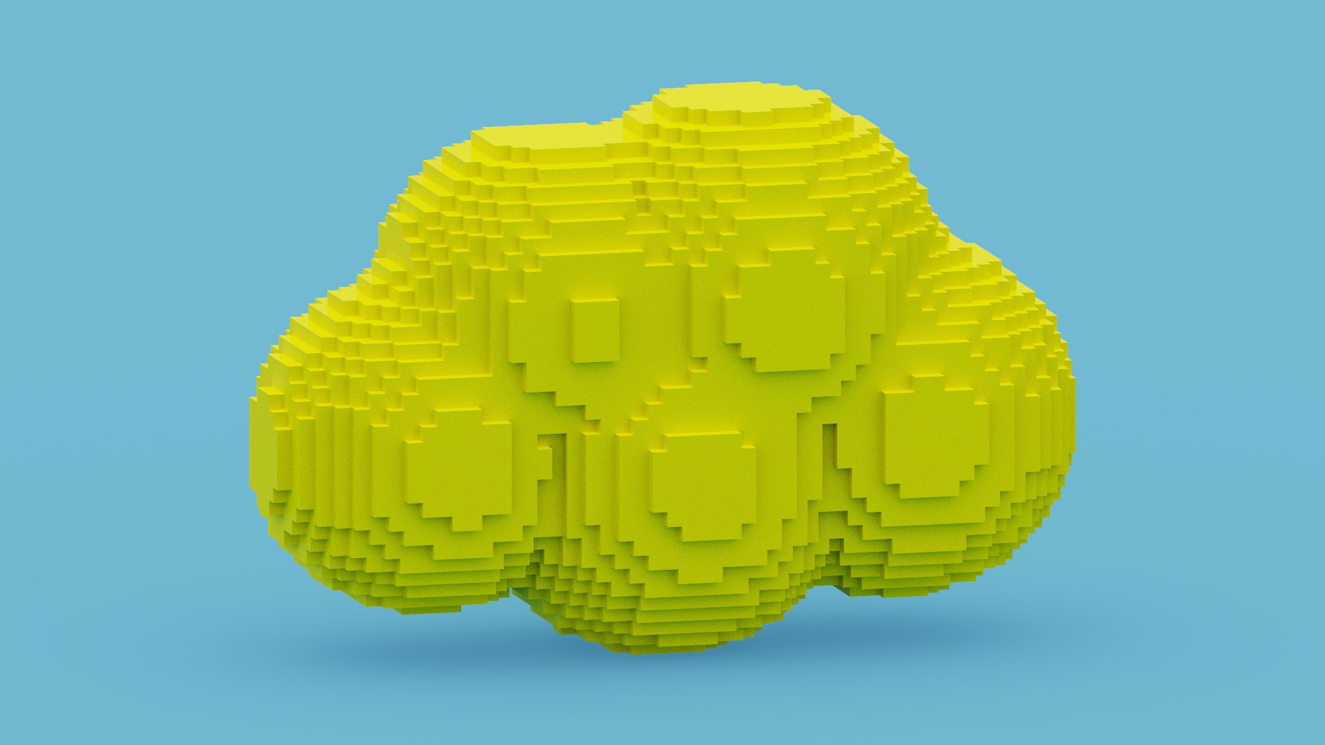 3D Model Yellow Voxel Cloud - TurboSquid 2120109