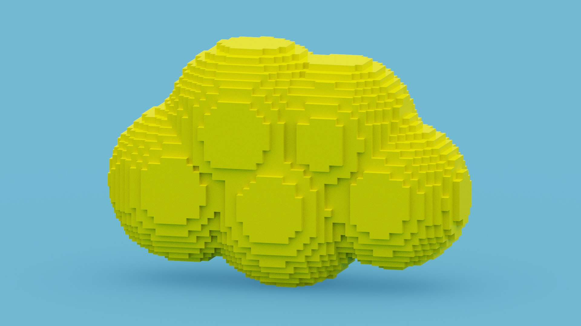 3D Model Yellow Voxel Cloud - TurboSquid 2120109