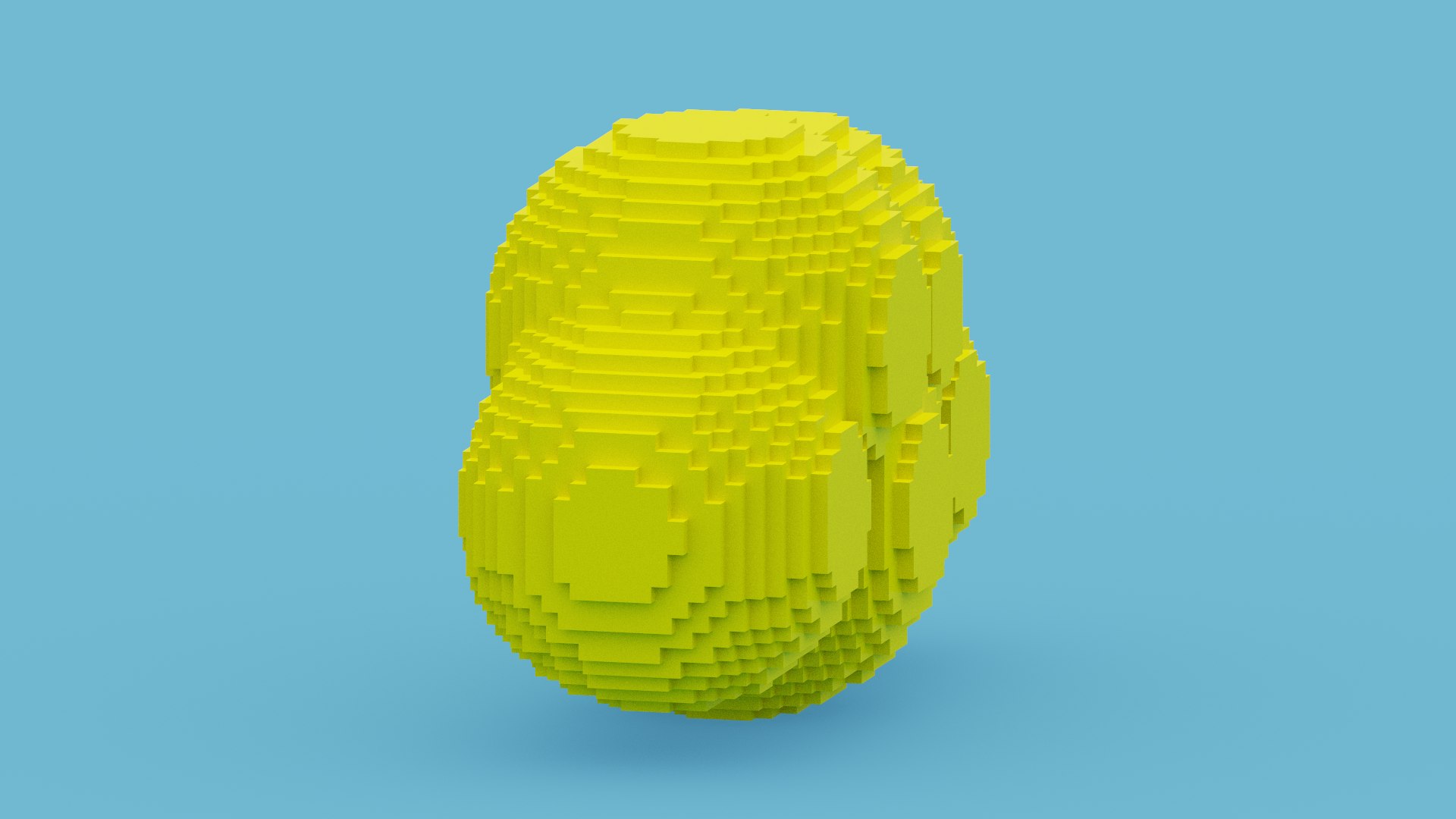 3D Model Yellow Voxel Cloud - TurboSquid 2120109