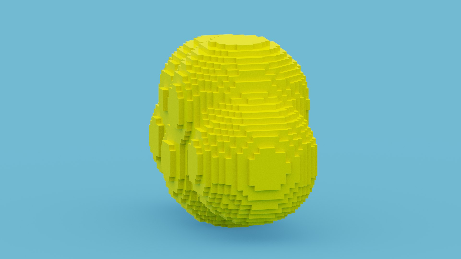 3D Model Yellow Voxel Cloud - TurboSquid 2120109