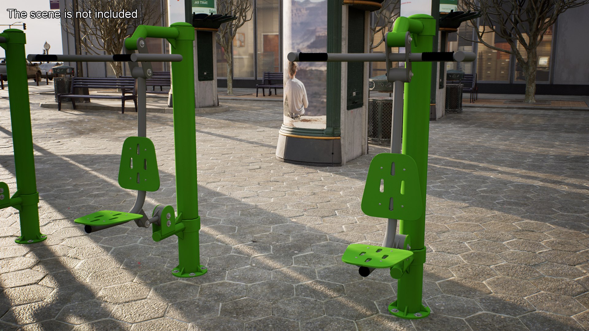 3D Pull Chair Green Outdoor Trainer Model - TurboSquid 2046552