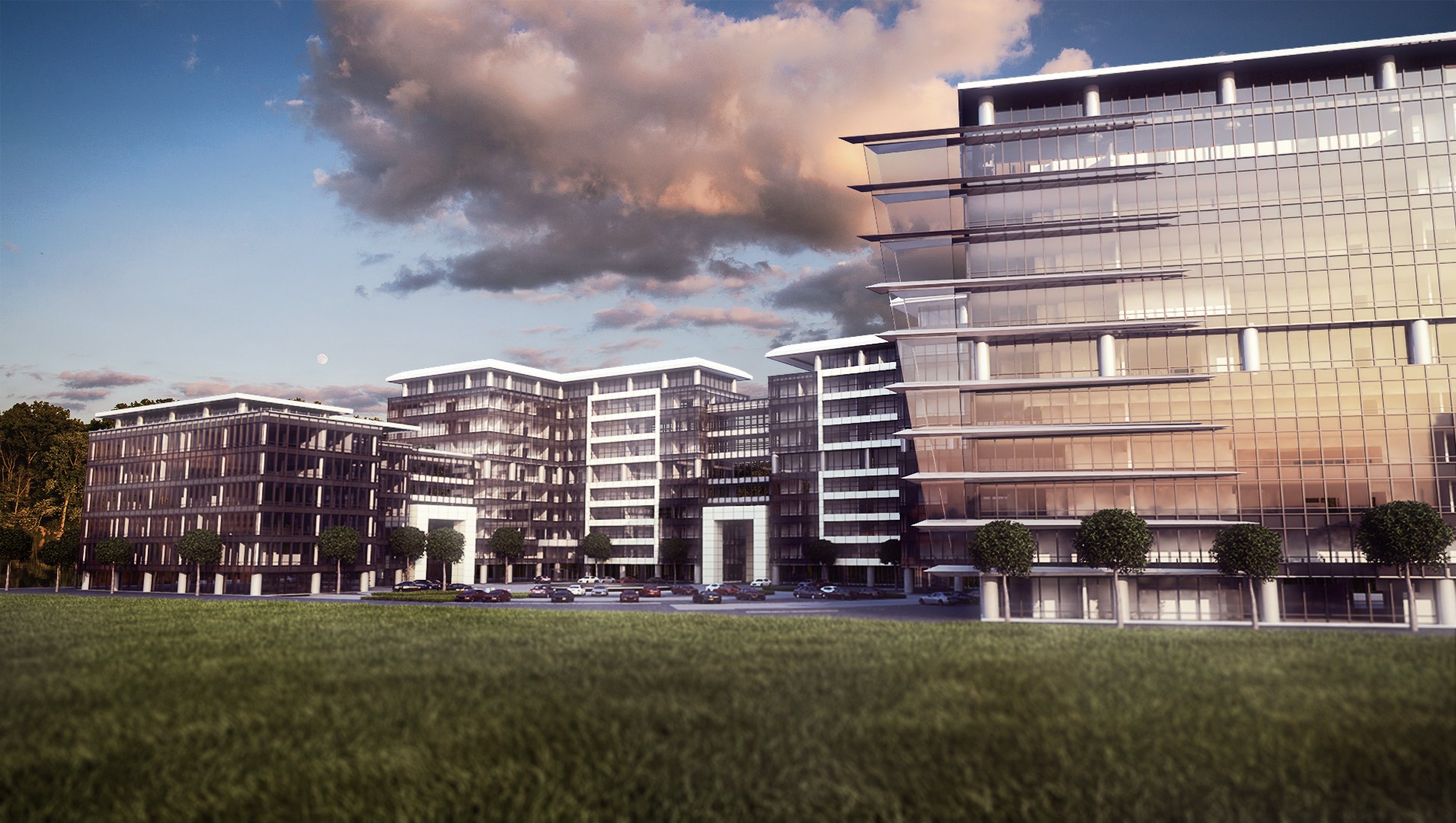 Business Park Office Buildings 3D - TurboSquid 1237325