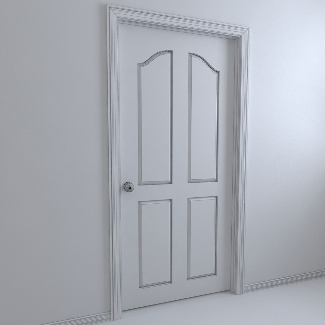 Interior Door - 4-panel 3ds