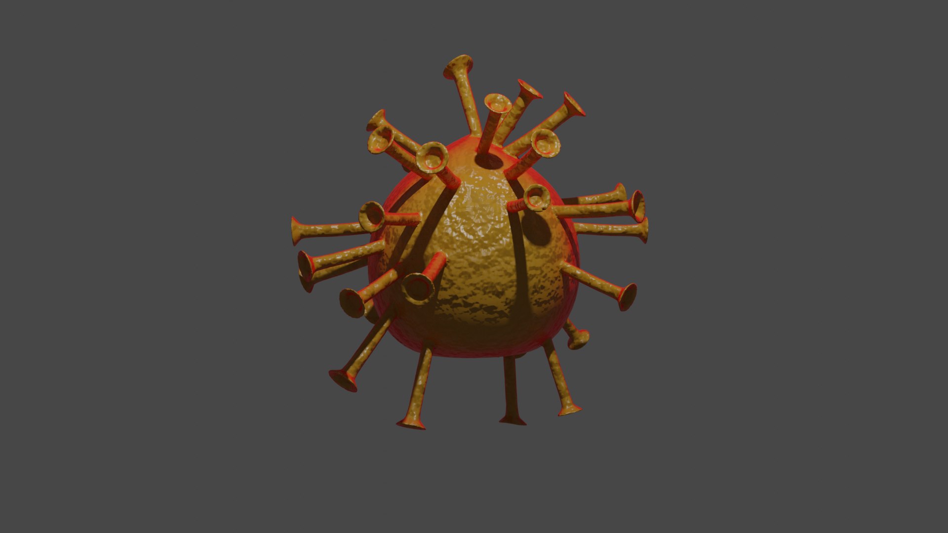 Virus germ orange red 3D model - TurboSquid 1534005