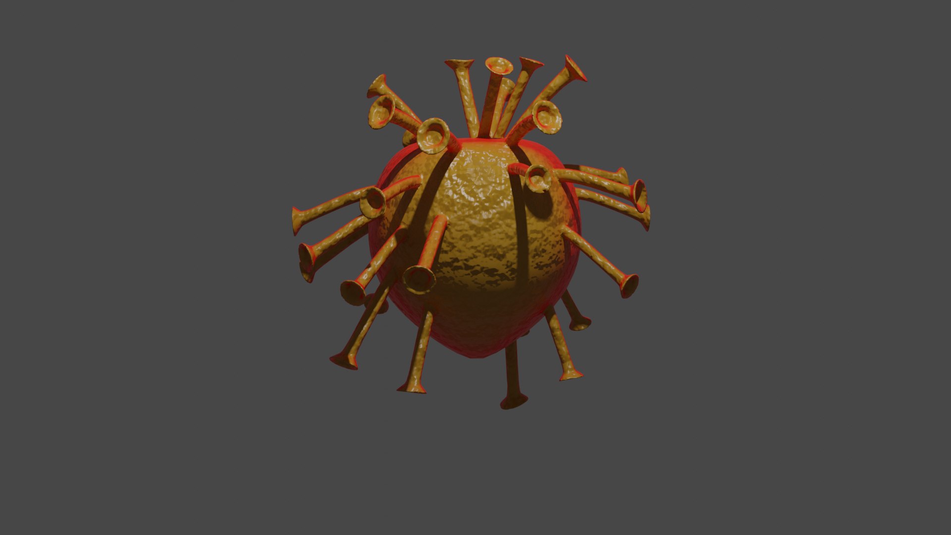 Virus germ orange red 3D model - TurboSquid 1534005