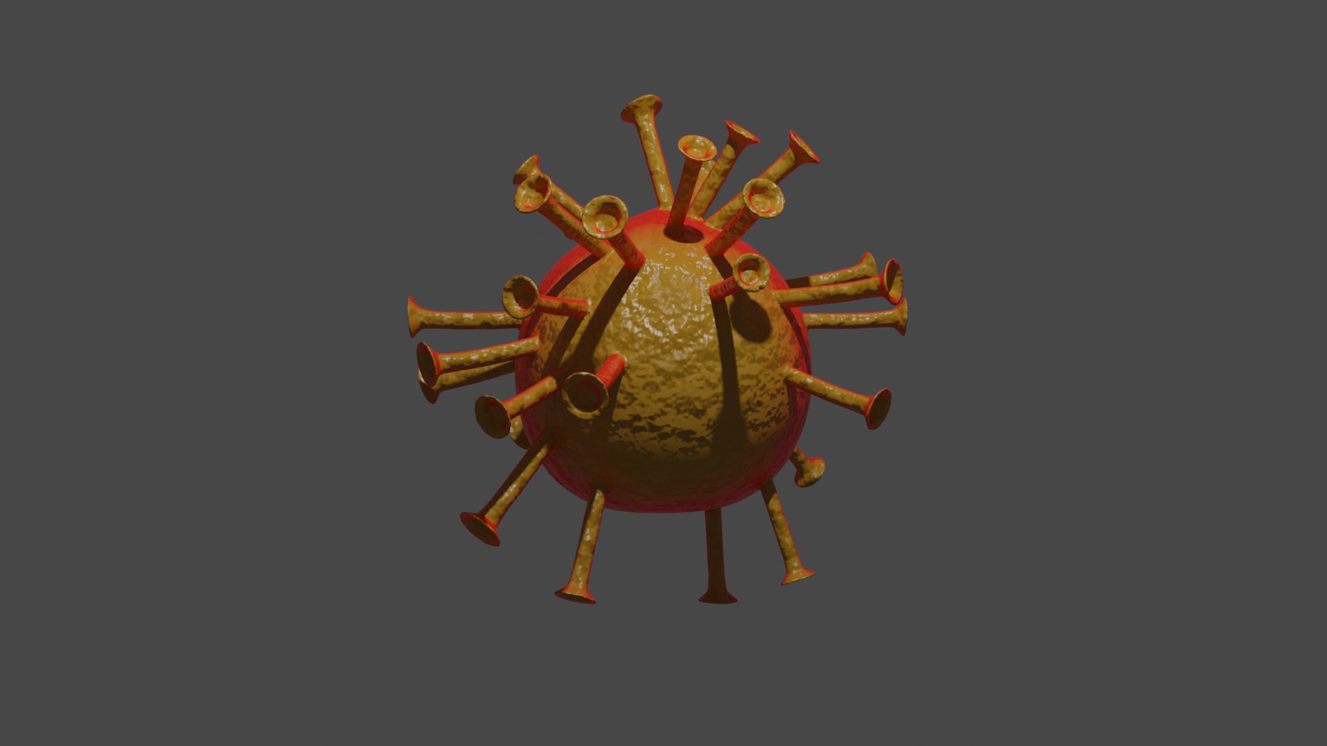 Virus germ orange red 3D model - TurboSquid 1534005