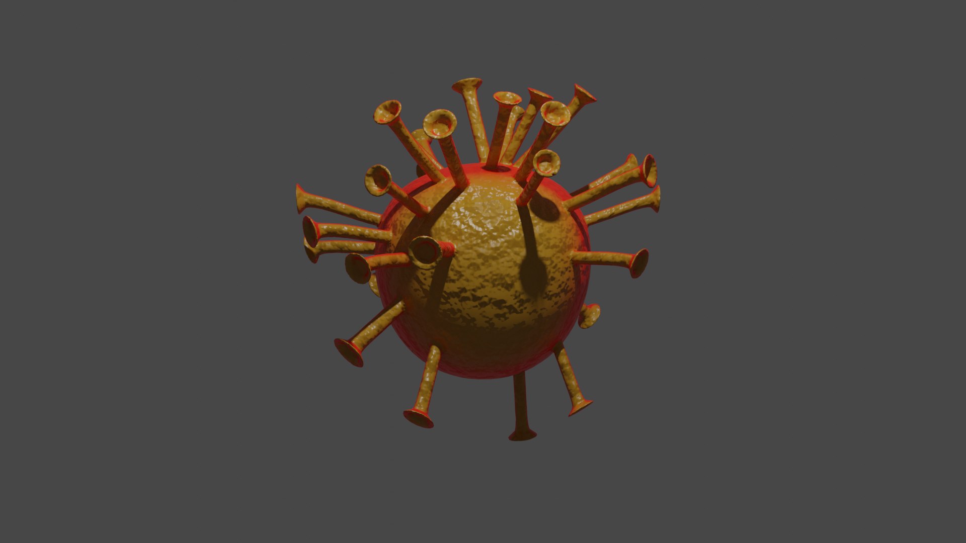 Virus germ orange red 3D model - TurboSquid 1534005