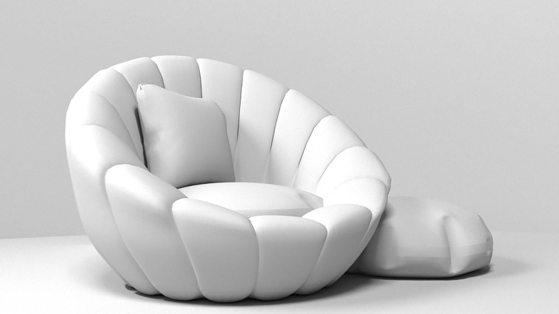 Round Armchair With Round Buff 3D Model - TurboSquid 2107462