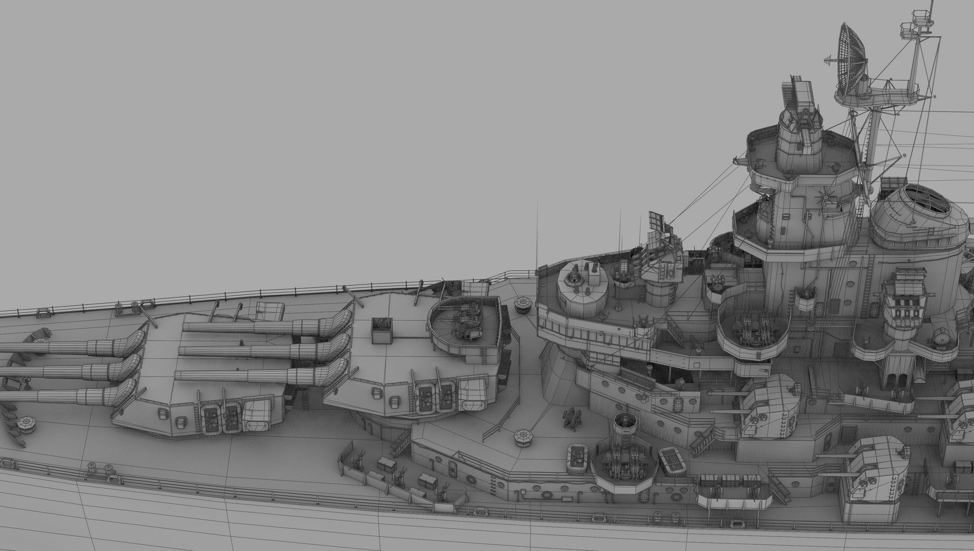 uss bb-61 class iowa 3d model