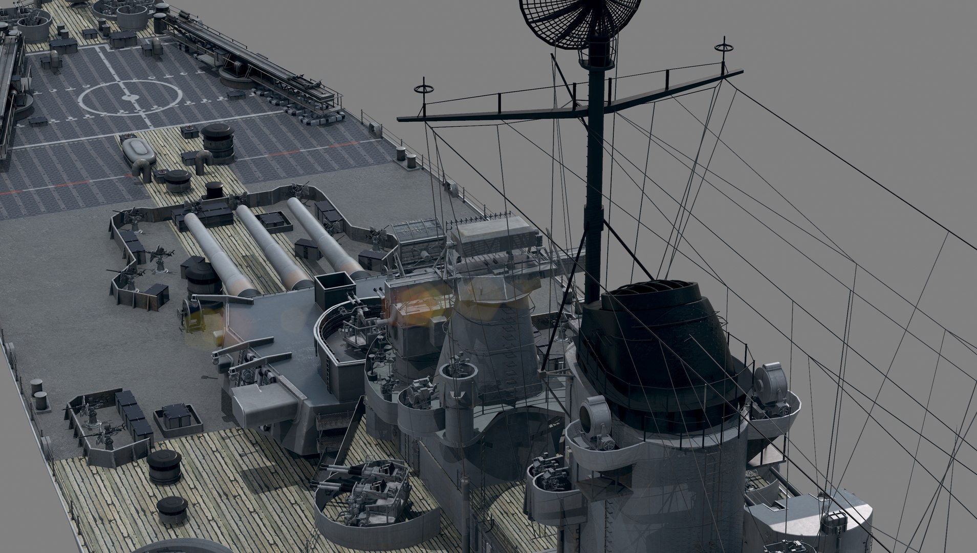 uss bb-61 class iowa 3d model