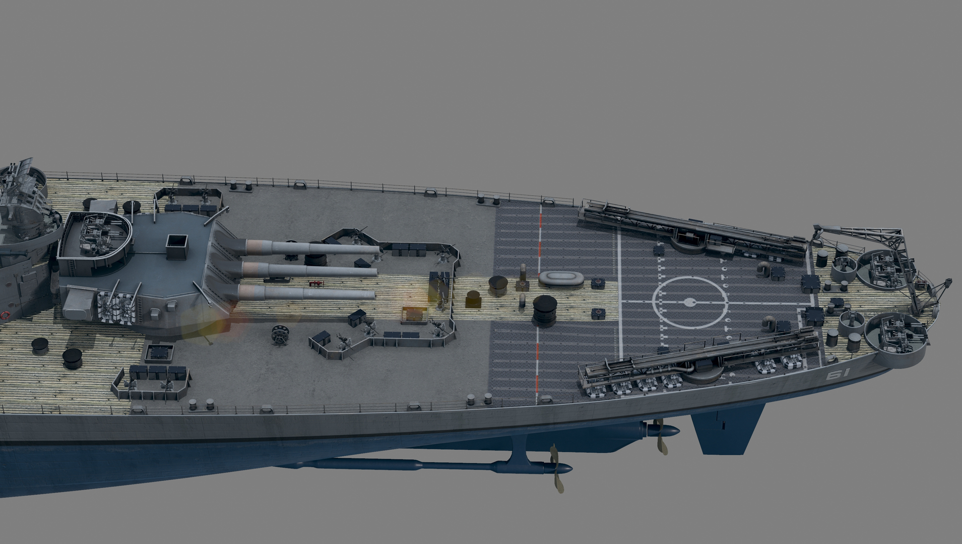 uss bb-61 class iowa 3d model