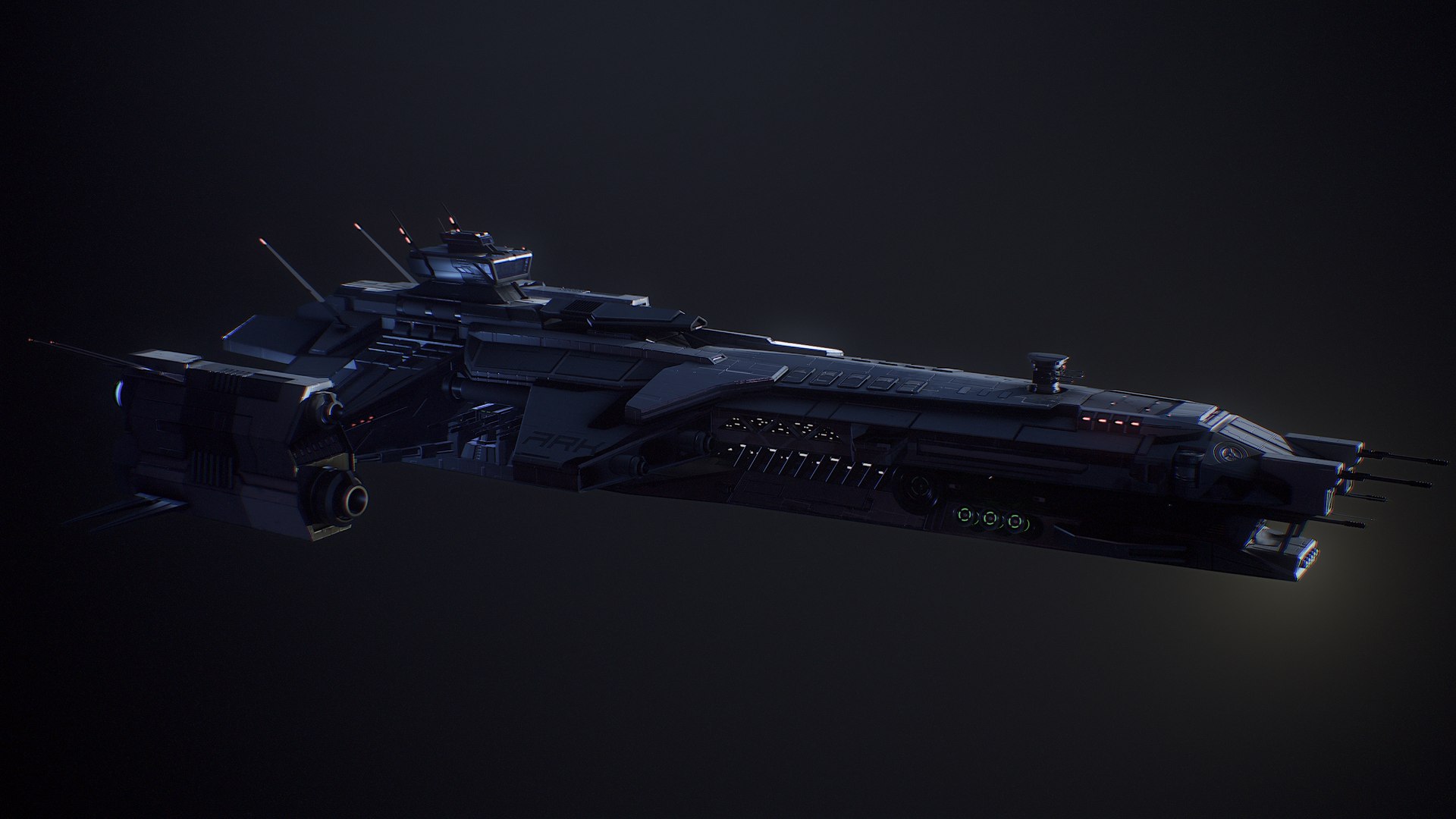 3D Sci-Fi Frigate Capital Spaceship PBR - TurboSquid 2001558