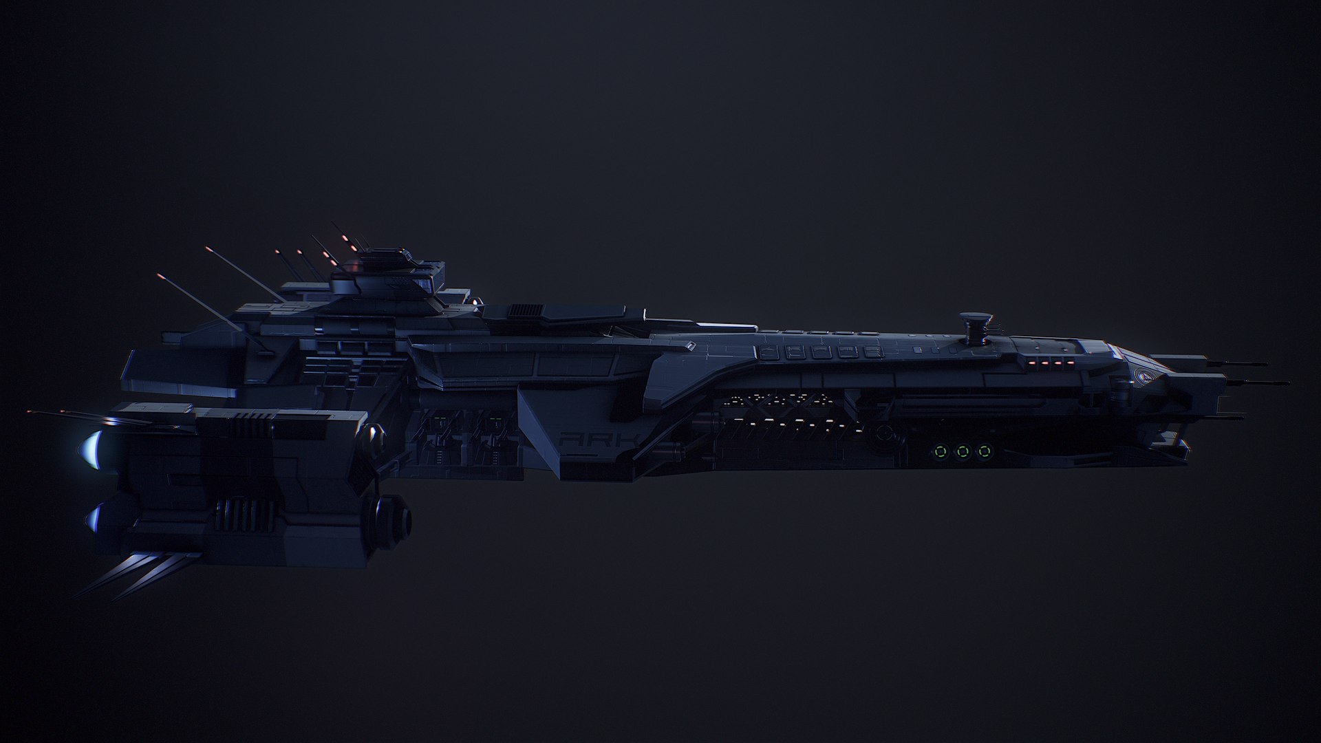 3D Sci-Fi Frigate Capital Spaceship PBR - TurboSquid 2001558