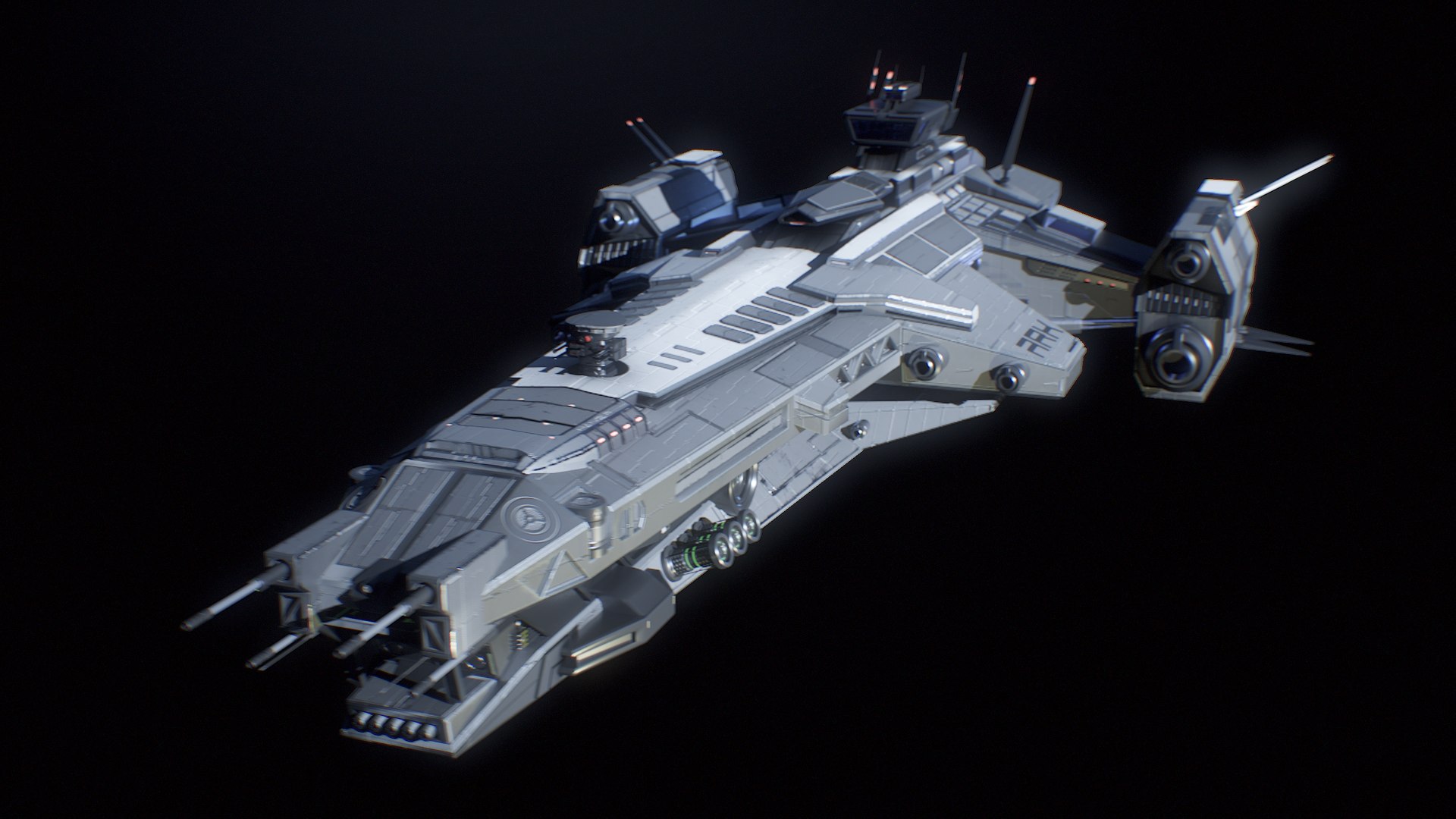 3D Sci-Fi Frigate Capital Spaceship PBR - TurboSquid 2001558