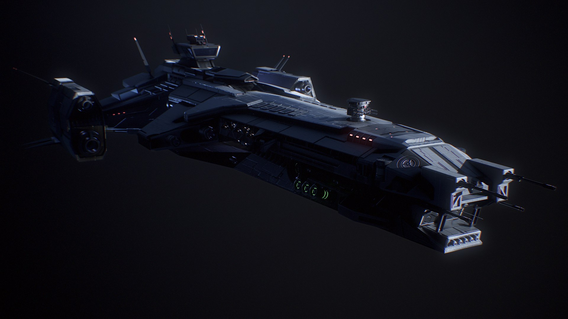 3D Sci-Fi Frigate Capital Spaceship PBR - TurboSquid 2001558